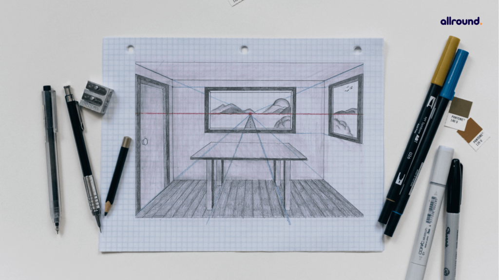 How To Draw A Room From One Point Perspective?